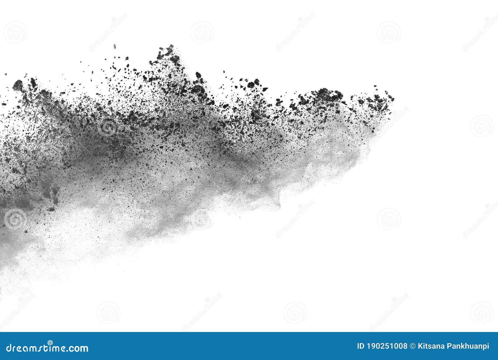 Black Color Powder Explosion on White Background. Stock Photo - Image ...