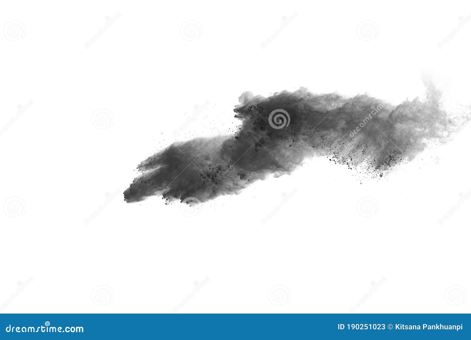 Black Color Powder Explosion on White Background. Stock Image - Image ...