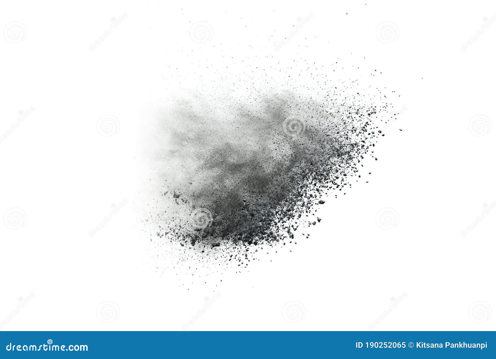 Black Color Powder Explosion on White Background. Stock Image - Image ...