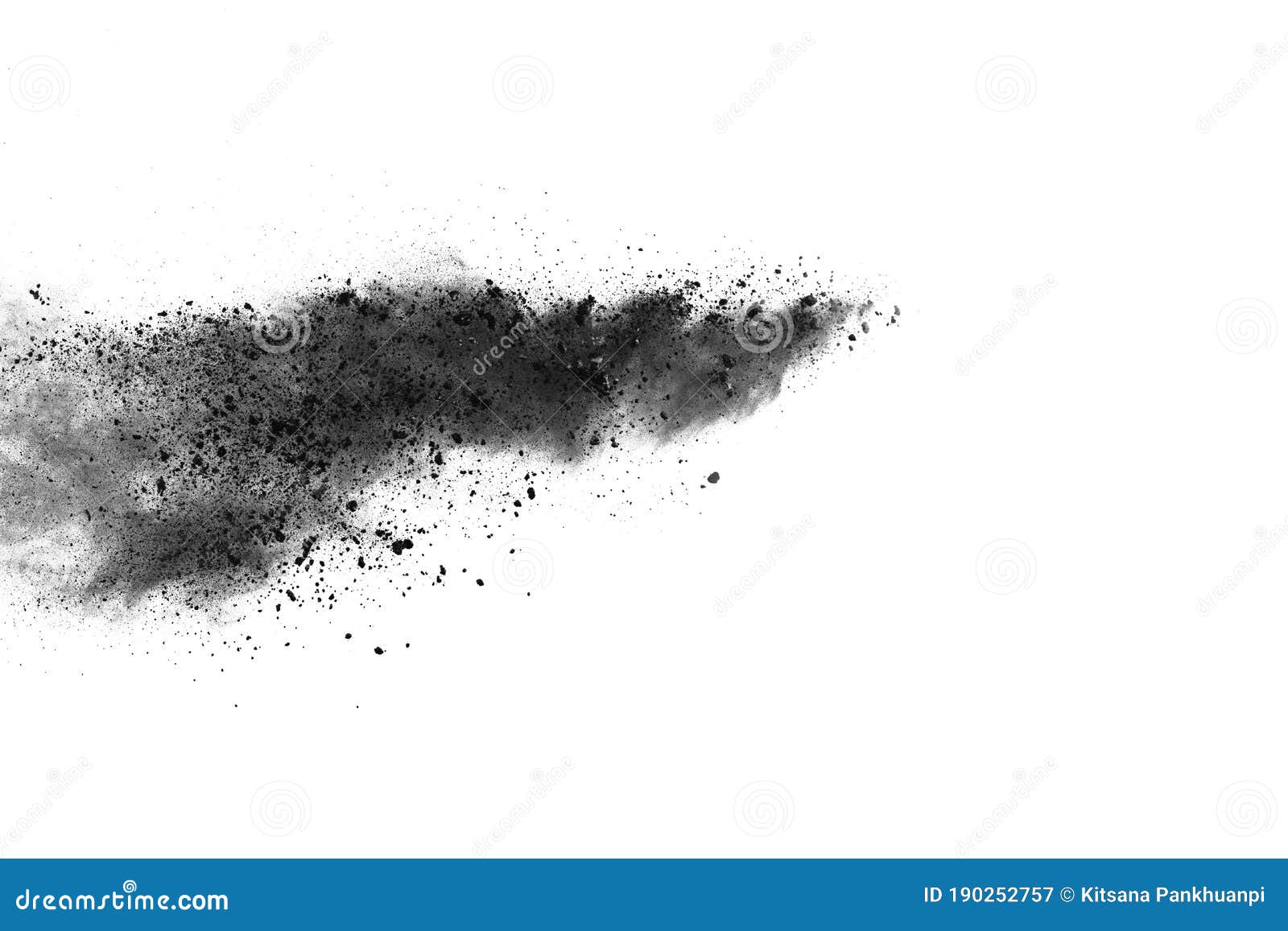 Black Color Powder Explosion on White Background. Stock Image - Image ...