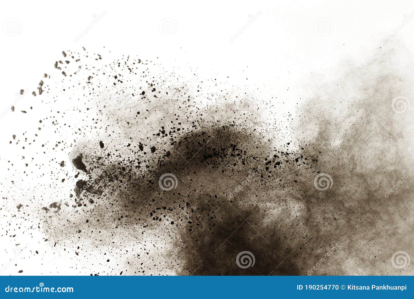 Black Color Powder Explosion on White Background. Stock Photo - Image ...