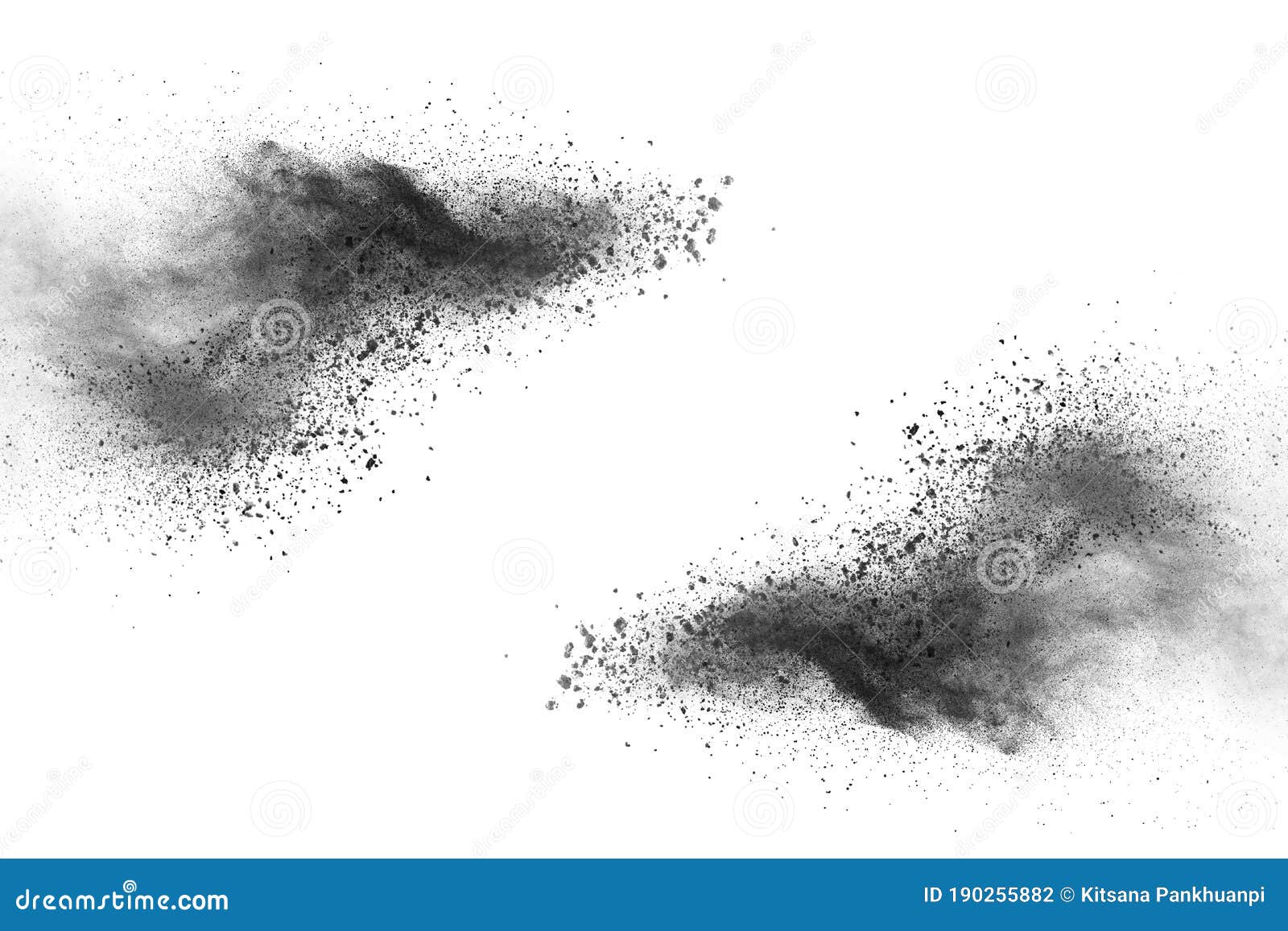 Black Color Powder Explosion on White Background. Stock Photo - Image ...