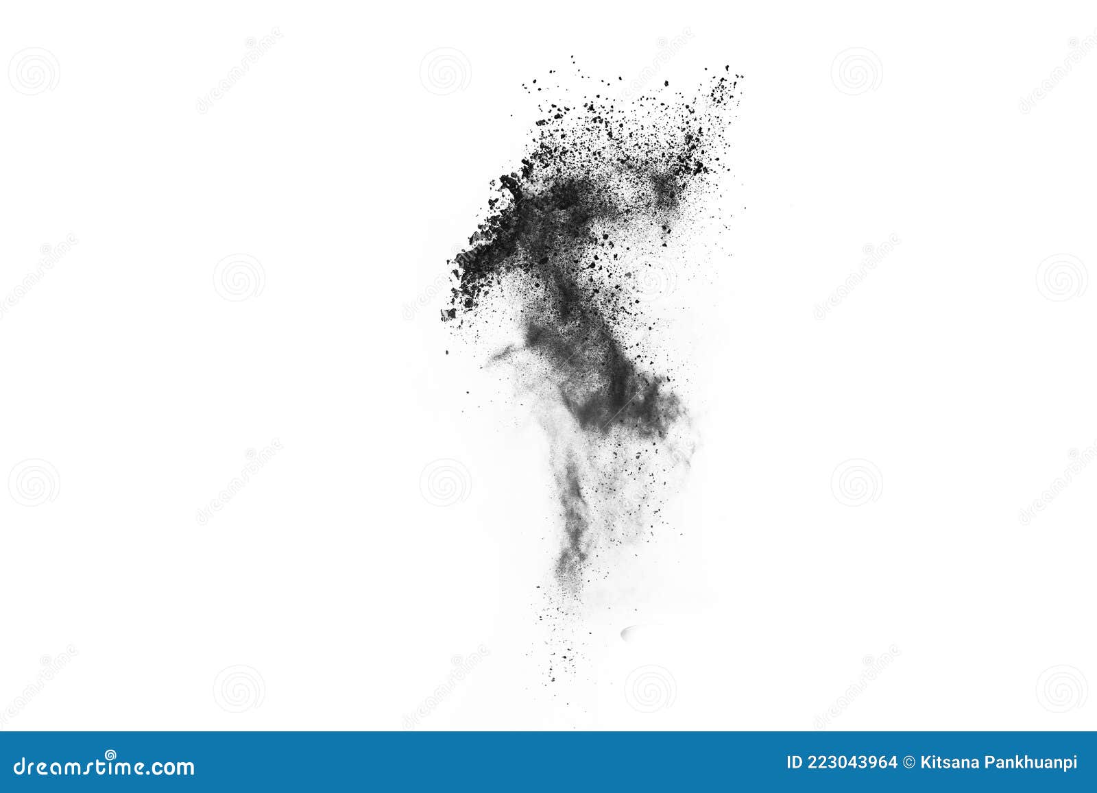 Black Powder Explosion on White Background. Stock Photo - Image of ...