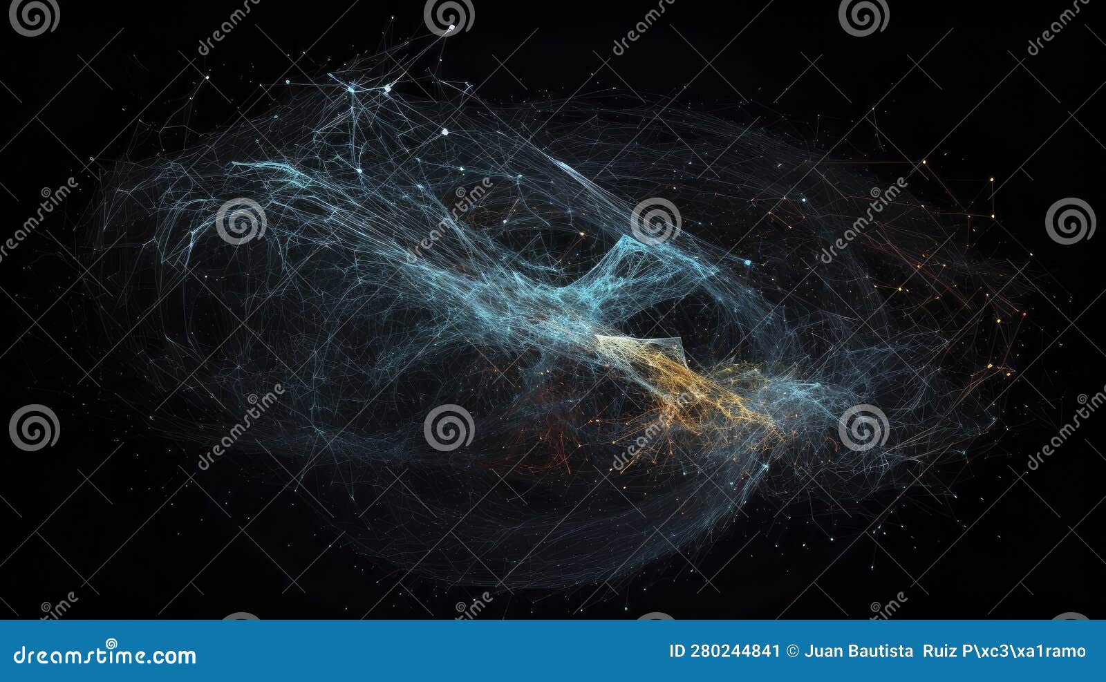 Particles Collision In Hadron Collider. Astrophysics Concept. 3D ...