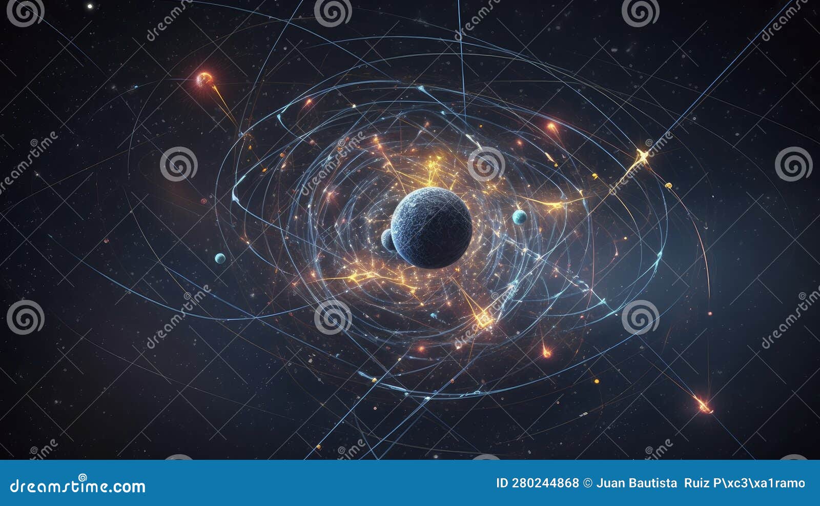 Particles Collision in Hadron Collider. Astrophysics Concept. Ai ...