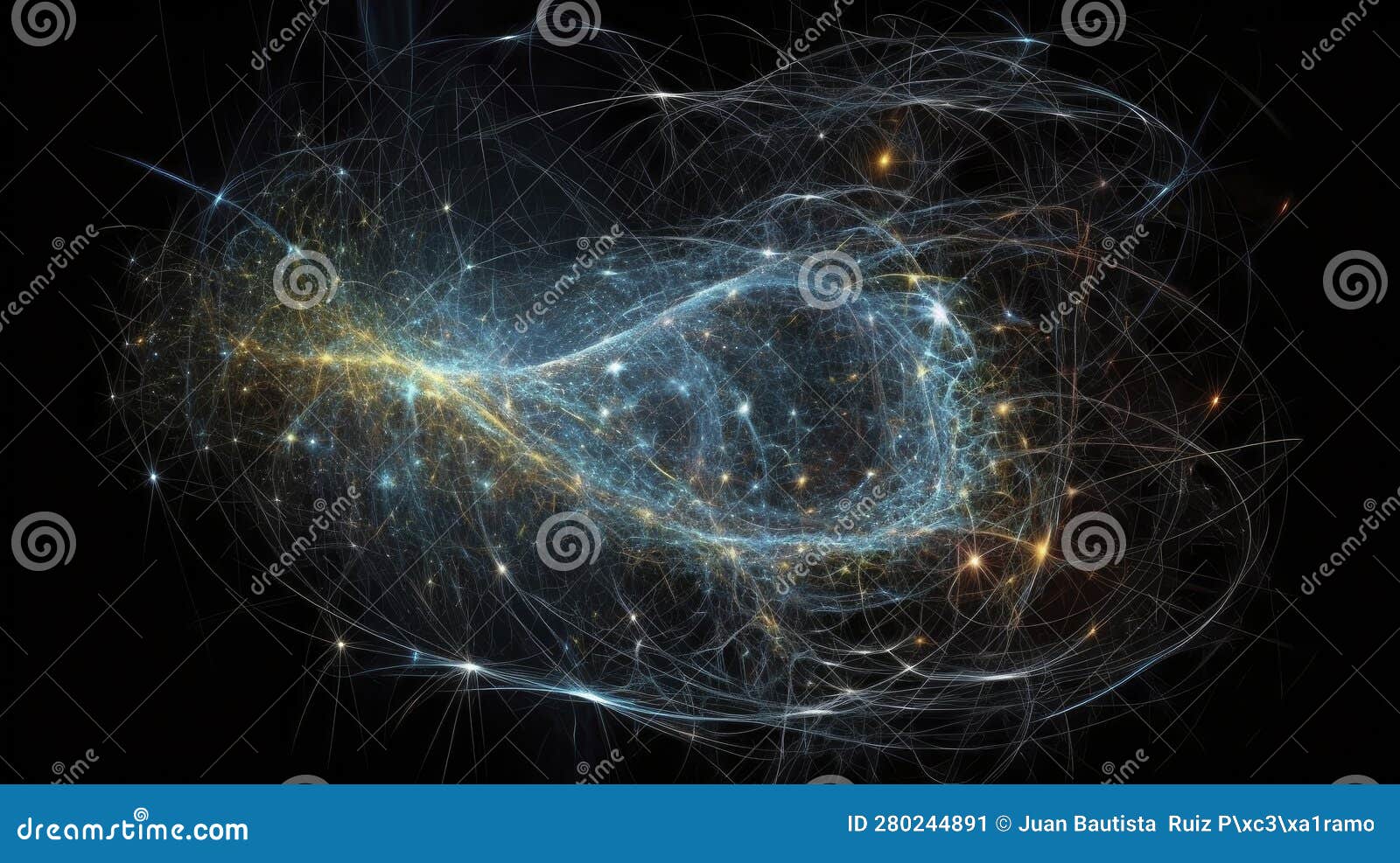 Particles Collision in Hadron Collider. Astrophysics Concept. Ai ...