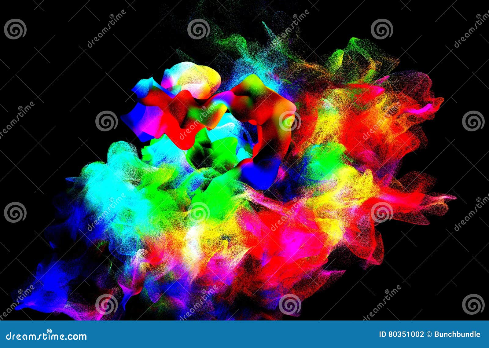 Particles of Colored Fume in Air, 3d Illustration Stock Illustration ...