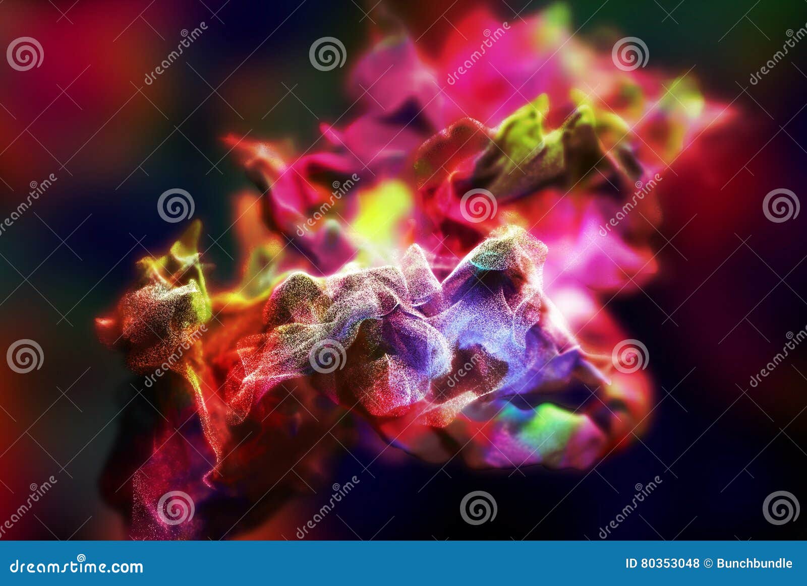 Particles of Colored Fume in Air, 3d Illustration Stock Illustration ...