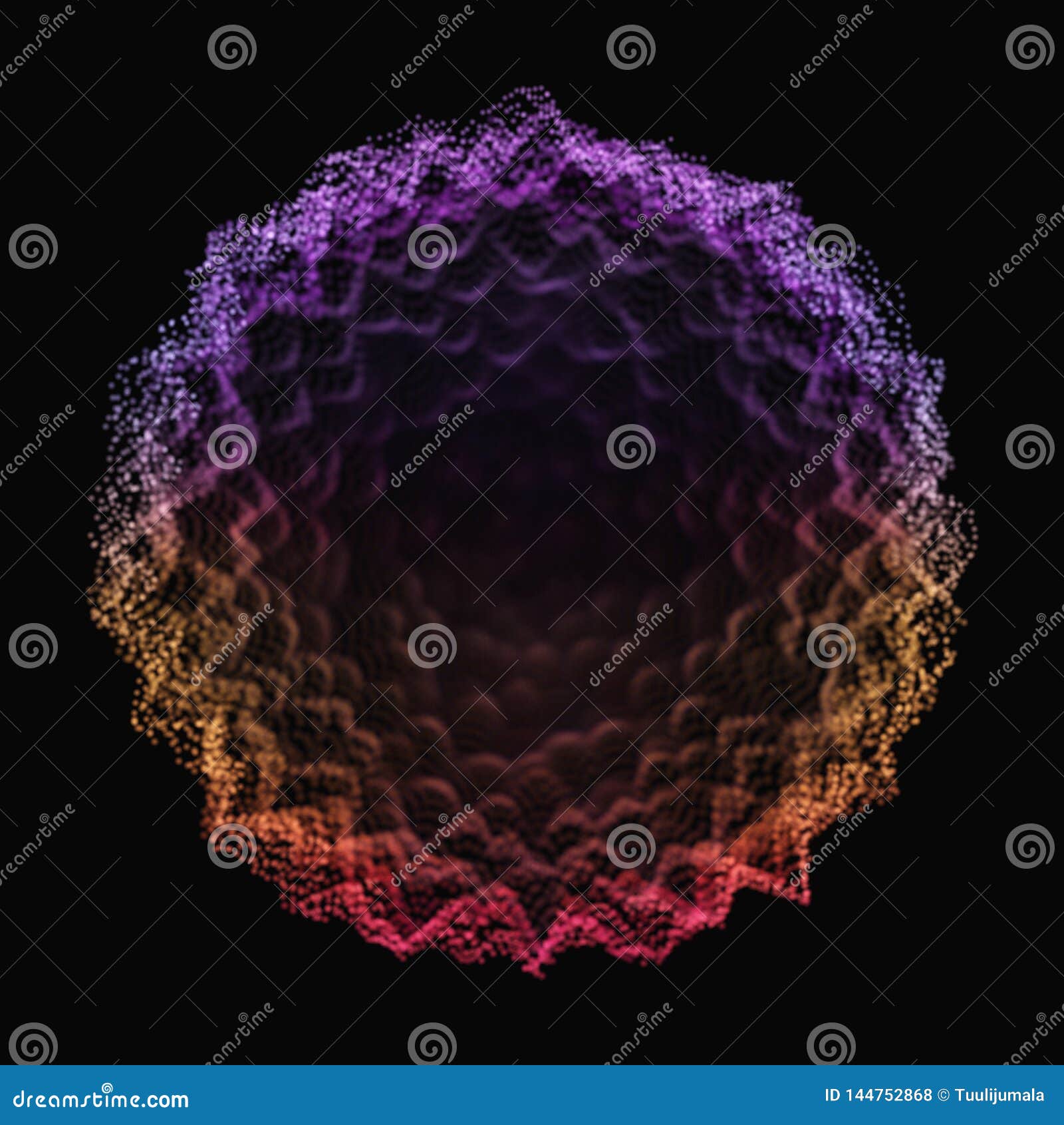 Particles Deformed Wavy Sphere Background Stock Vector - Illustration ...