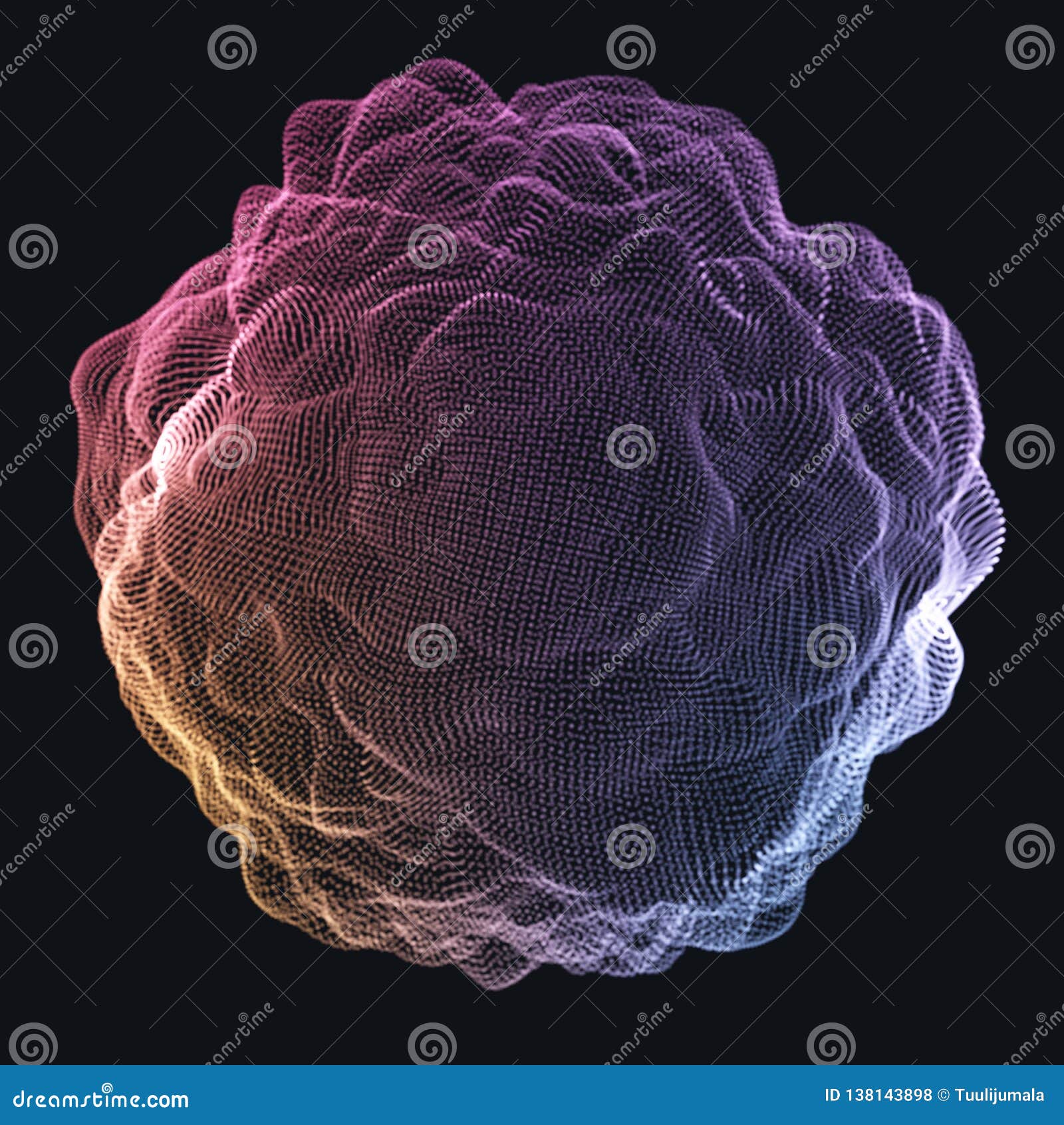 Particles Deformed Wavy Sphere Stock Vector - Illustration of array ...