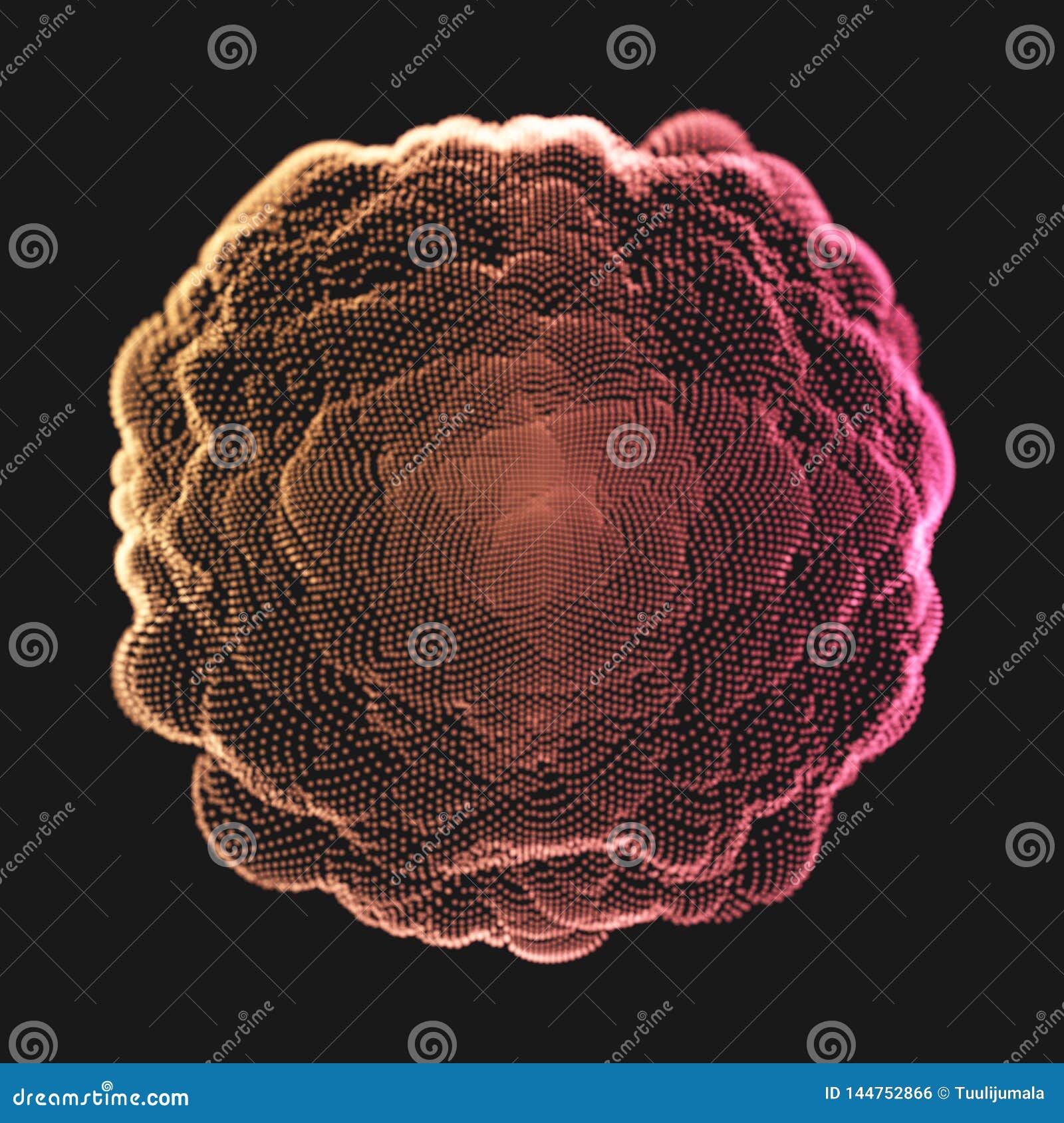 Particles Deformed Wavy Sphere Stock Vector - Illustration of particles ...