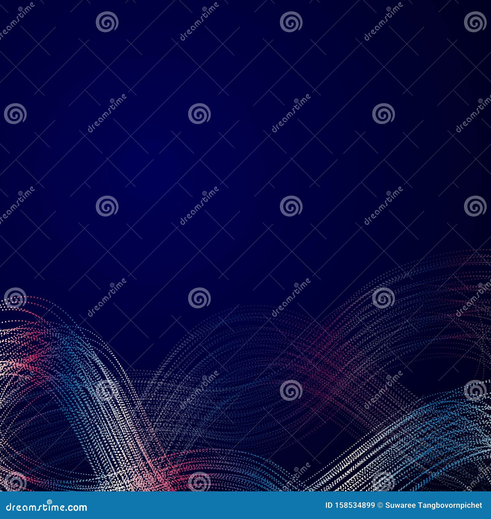 Particles Digital Flow in Smoke Motion. Abstract Technology Blue ...