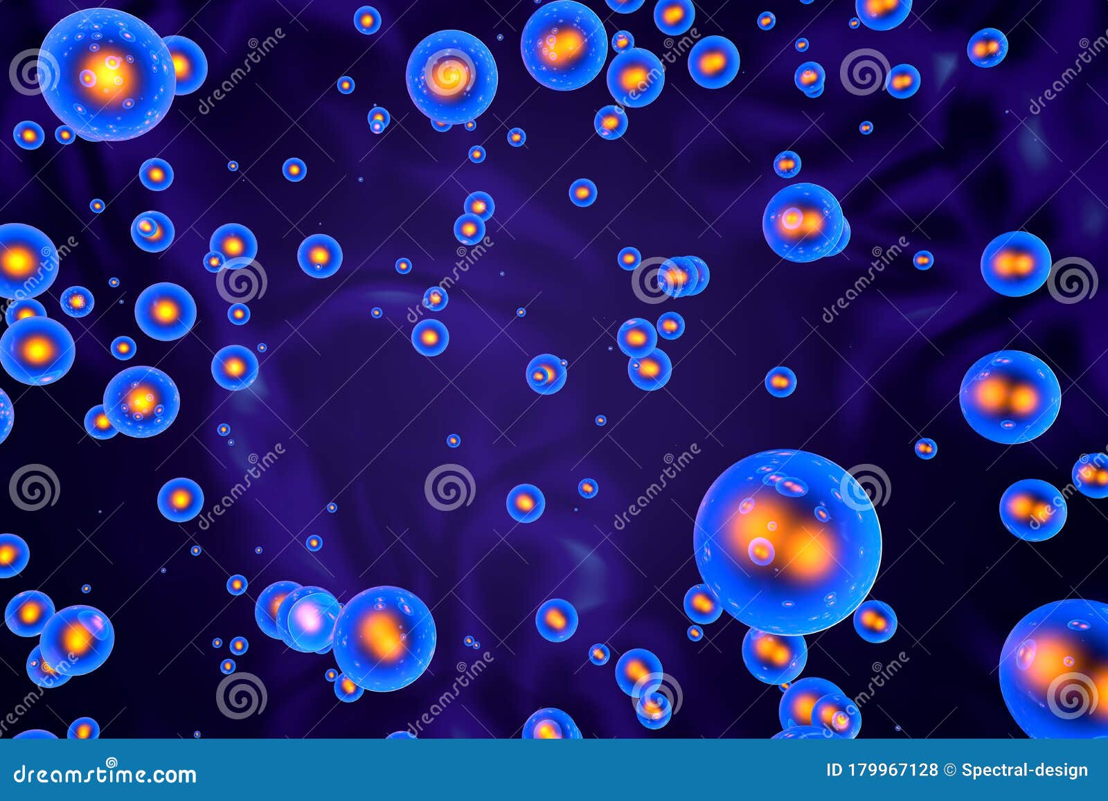 Particles Floating in the Quantum Field Stock Illustration ...