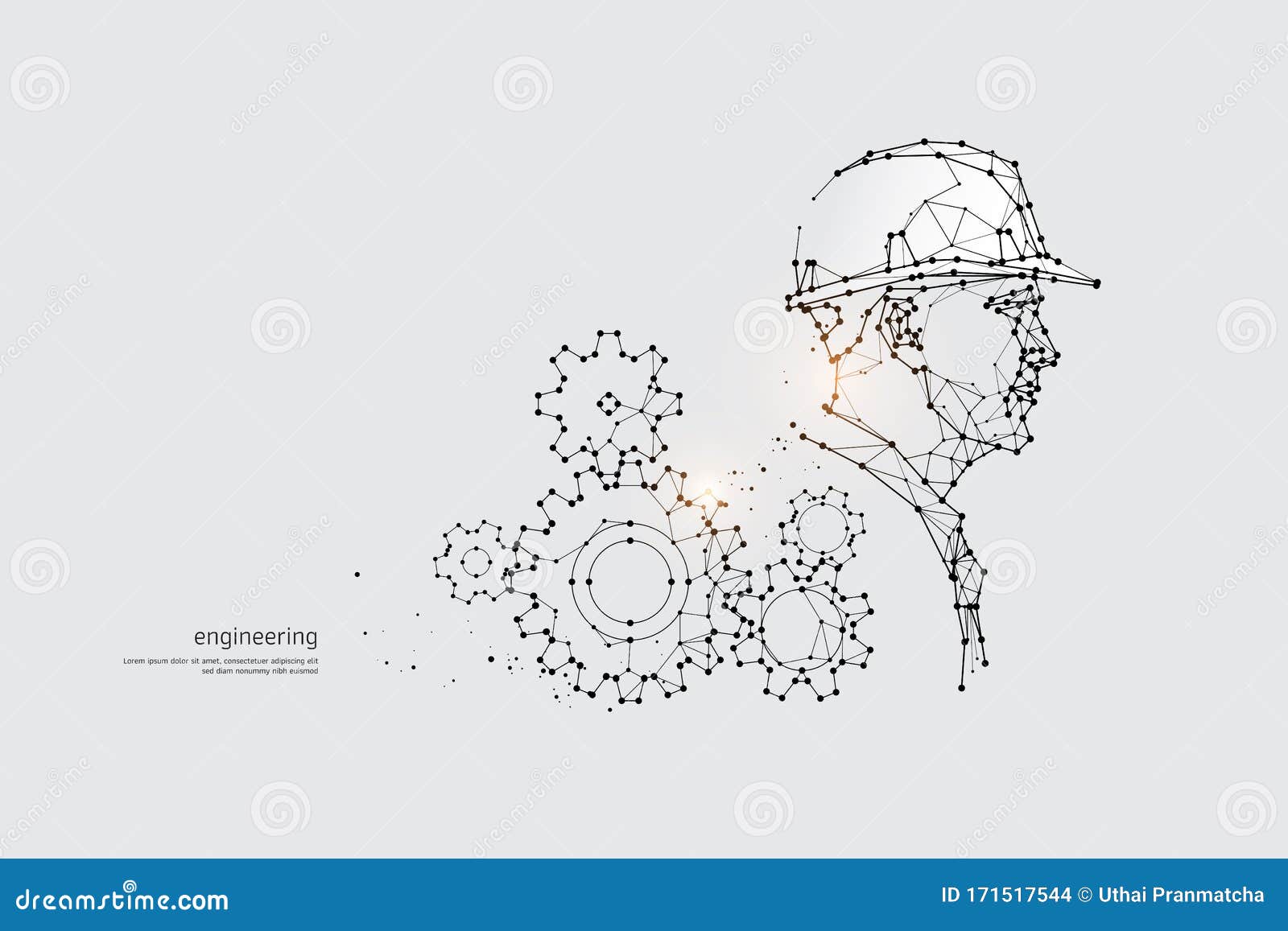 The Particles, Geometric Art, Line and Dot of Engineering Stock Vector ...