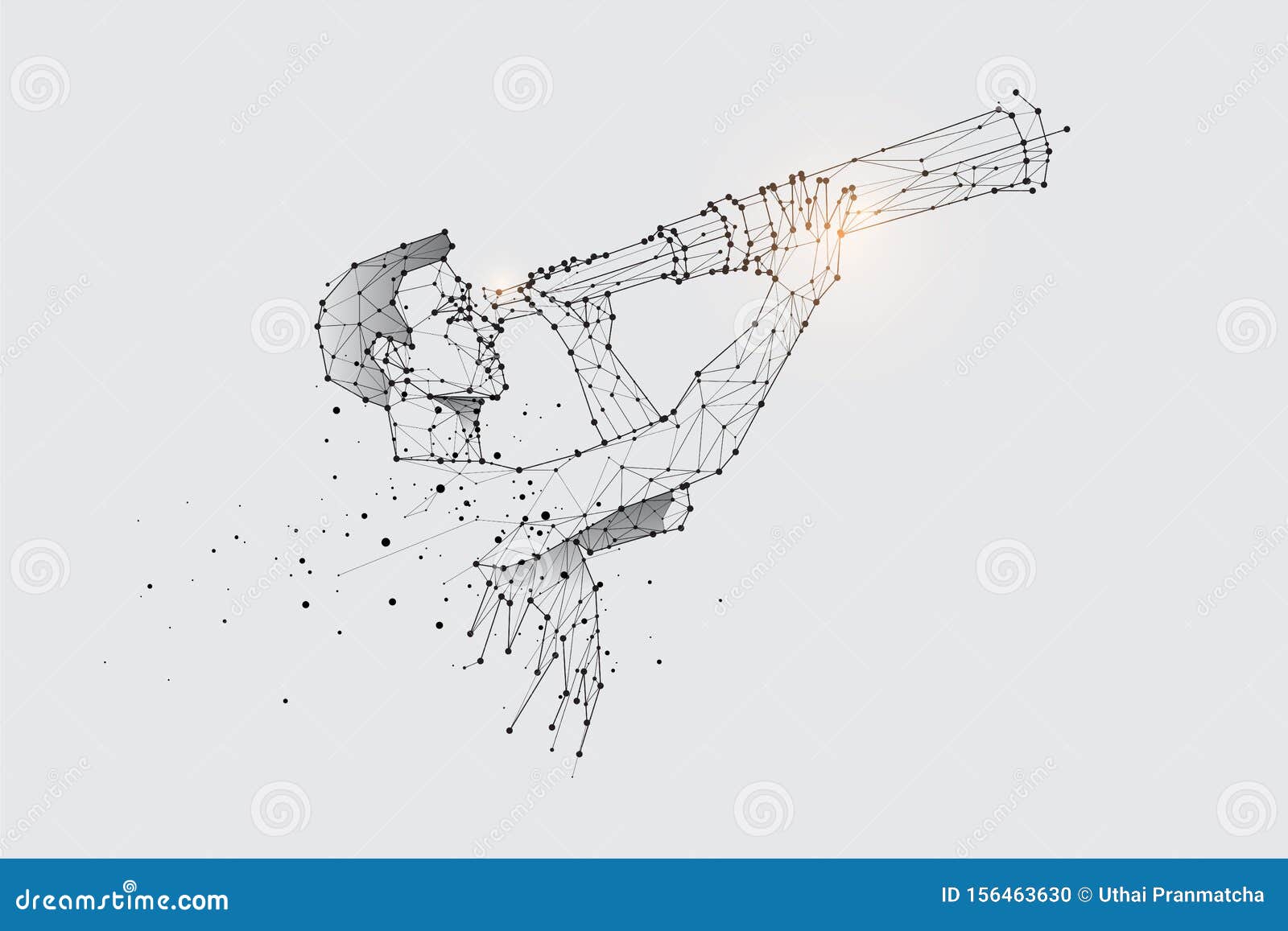 The Particles, Geometric Art, Line and Dot of Engineering Stock Vector ...