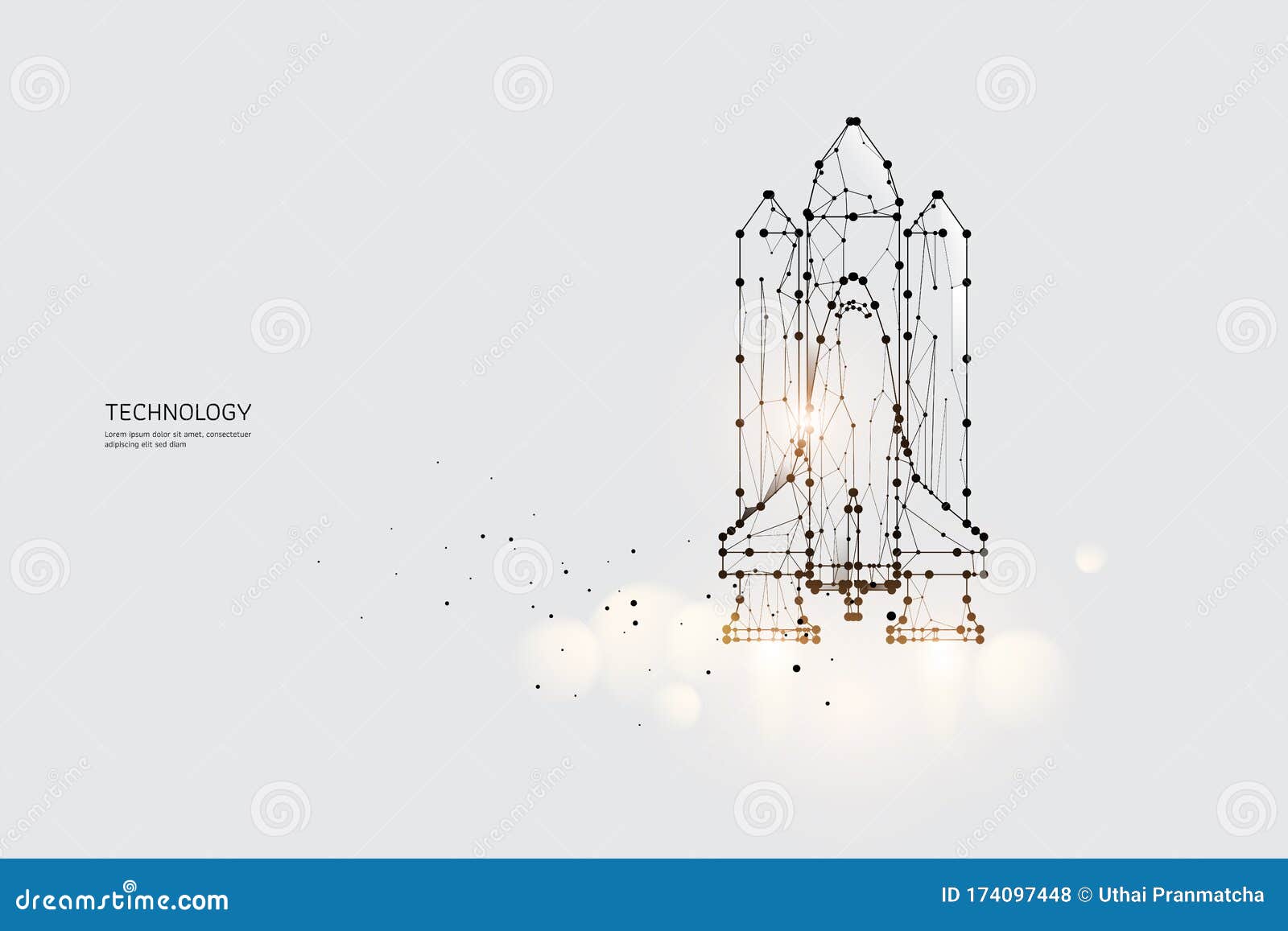The Particles, Geometric Art, Line and Dot of Space Shuttle Stock ...