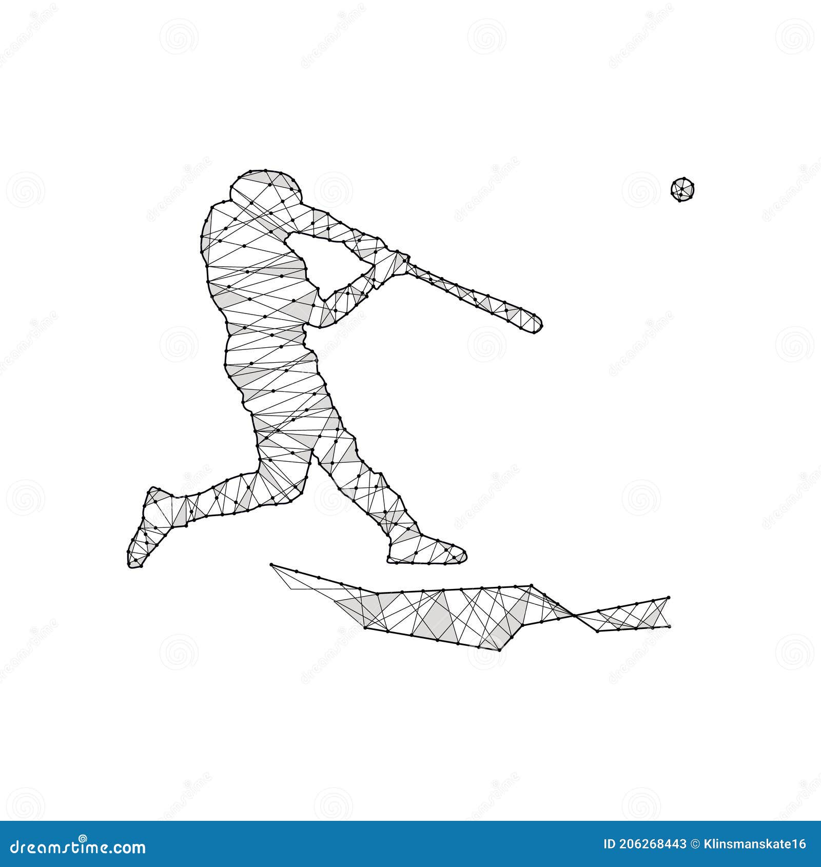 Particles Line Art and Dot Baseball Design Vector Stock Illustration ...