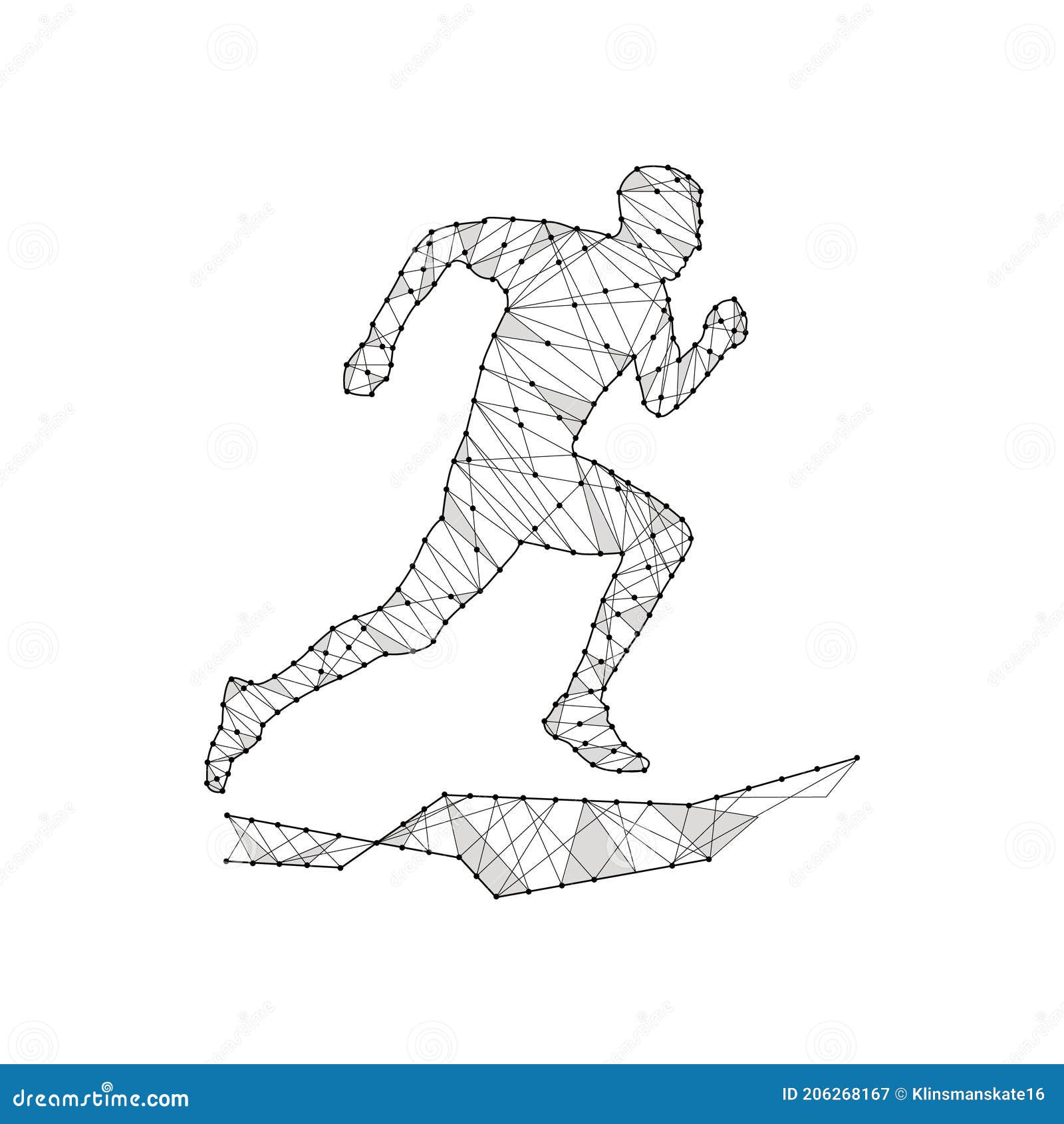 Particles Line Art and Dot Running Man Design Stock Illustration ...
