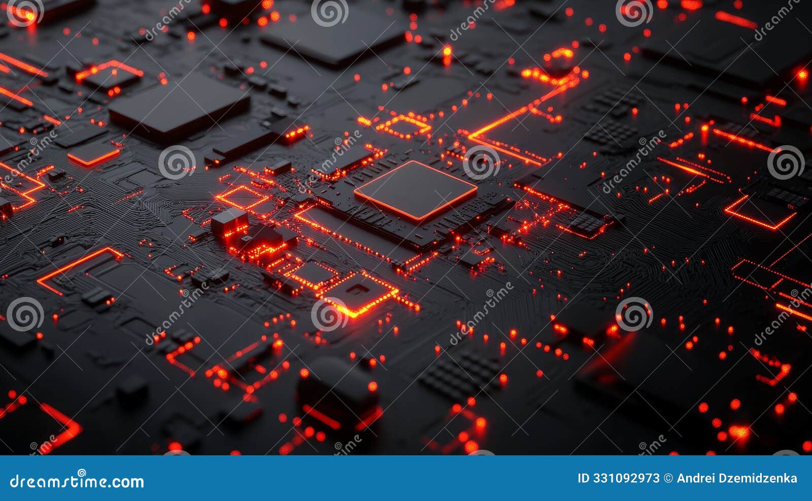 Particles and Metallic Plates Create an Abstract High Tech Background ...