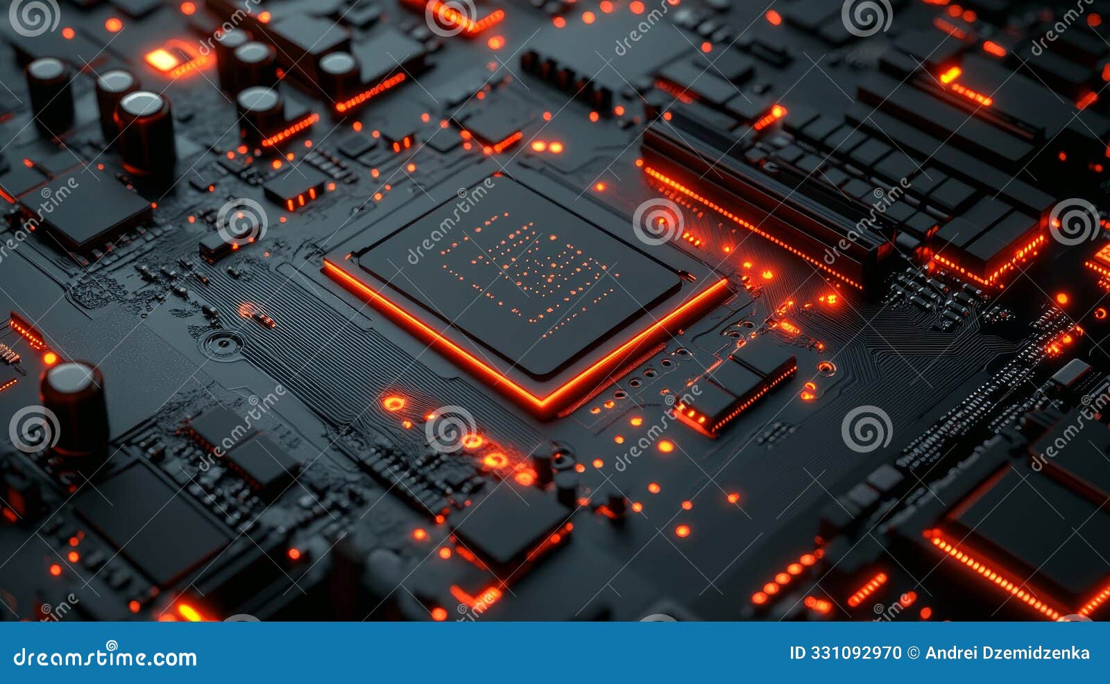 Particles and Metallic Plates Make Up an Abstract High Tech Digital ...