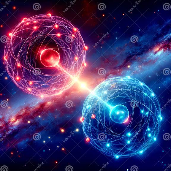 Quantum Entanglement Concept Stock Illustration - Illustration of ...