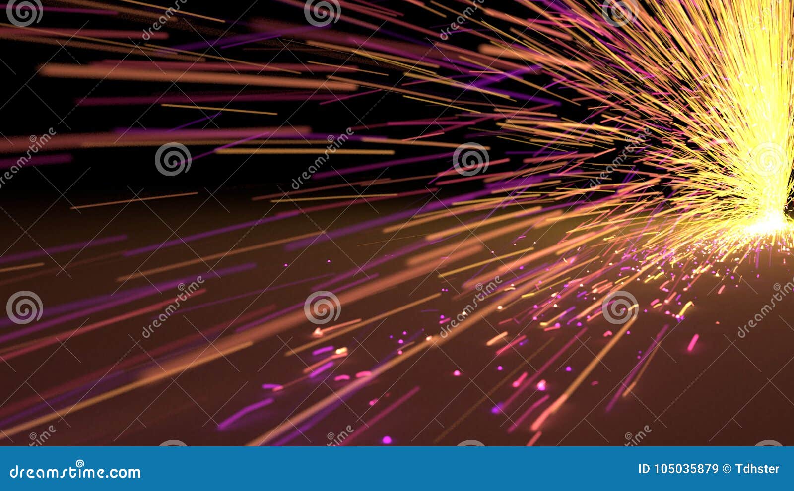 Particles Sparks Dots Fireworks Slow Motion Trails 3d Illustration ...