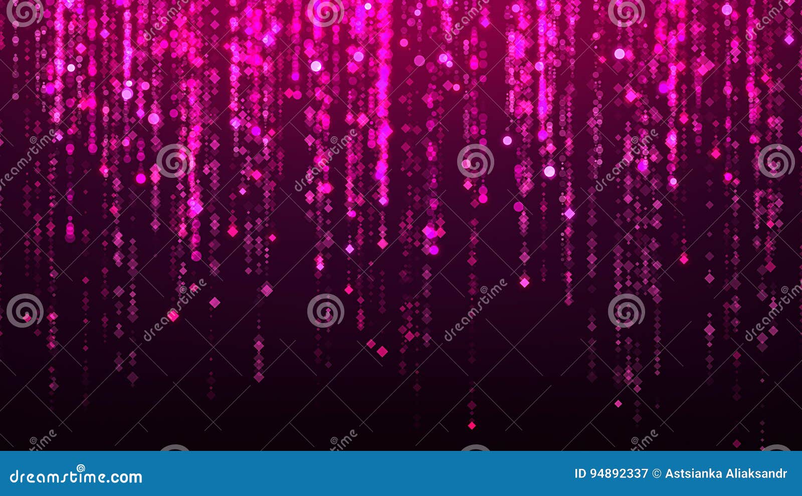Particular Rain Illustration, Neon Blue Particles, Shiny Glow Li Stock ...