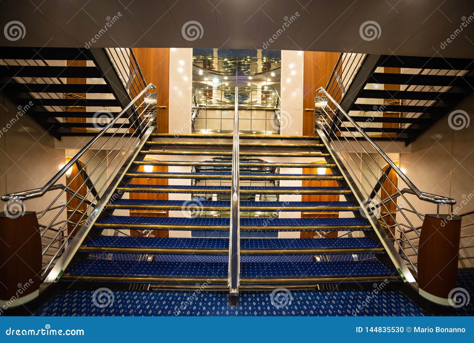 A Particular View of a Luxurious Staircase in a Cruise Ship Stock Photo ...