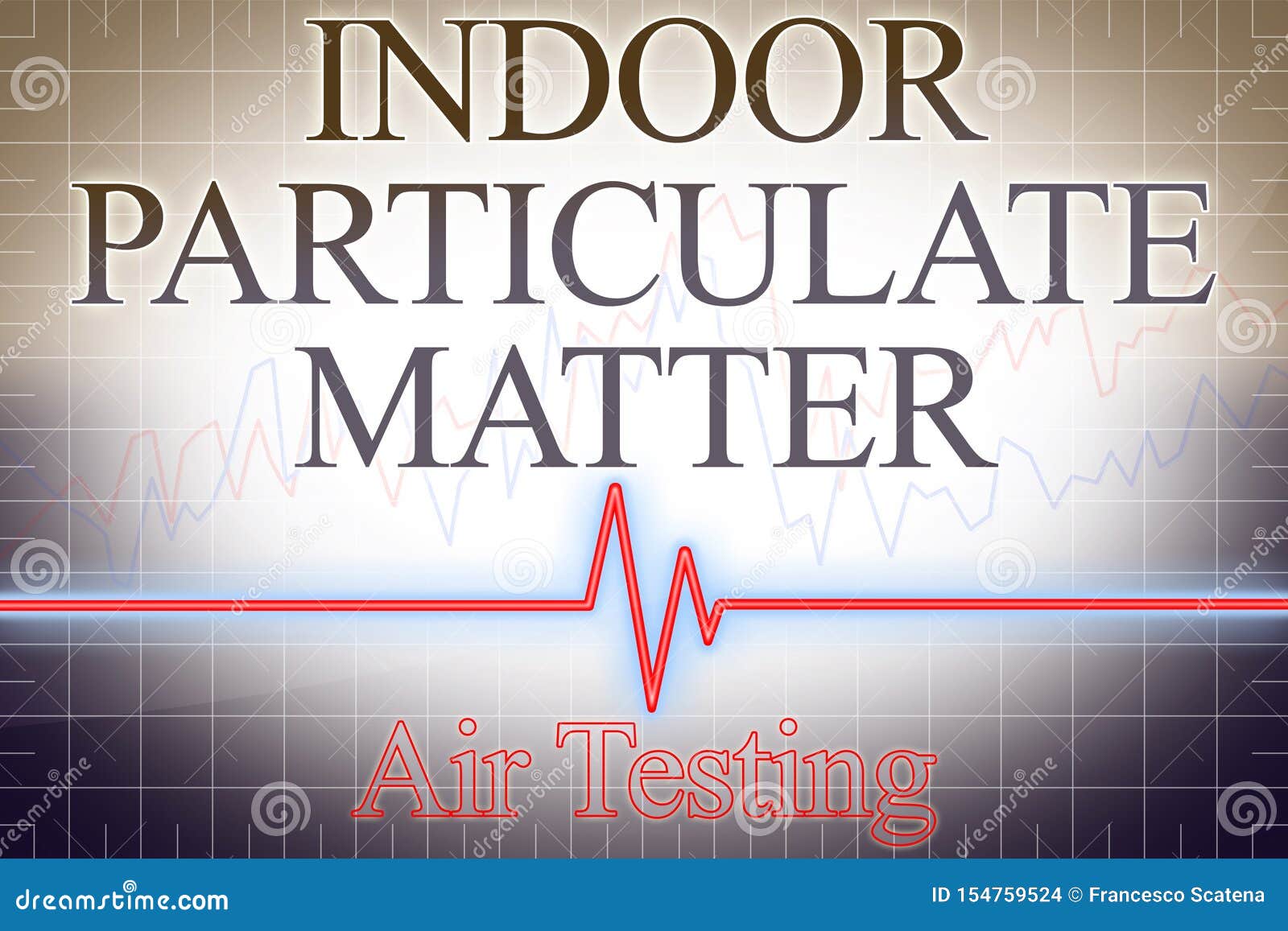 Particulate Matter PM Indoor Pollutant Air Testing With Graph - Concept ...