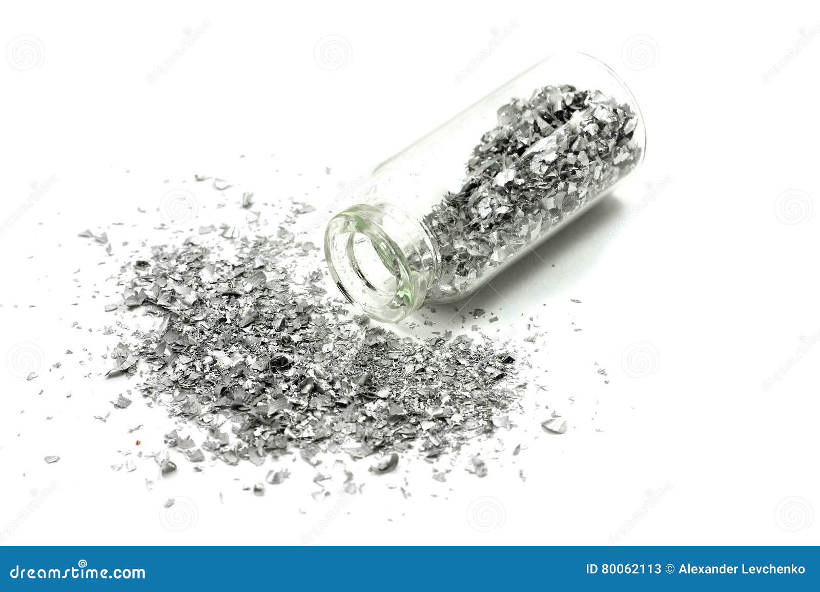 Particulate Silver Metal Powder in a Glass Flask Stock Image - Image of ...