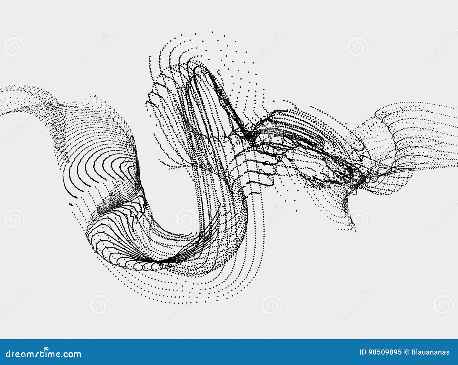 Particule Secouant La Vague Noire Illustration de Vecteur ...
