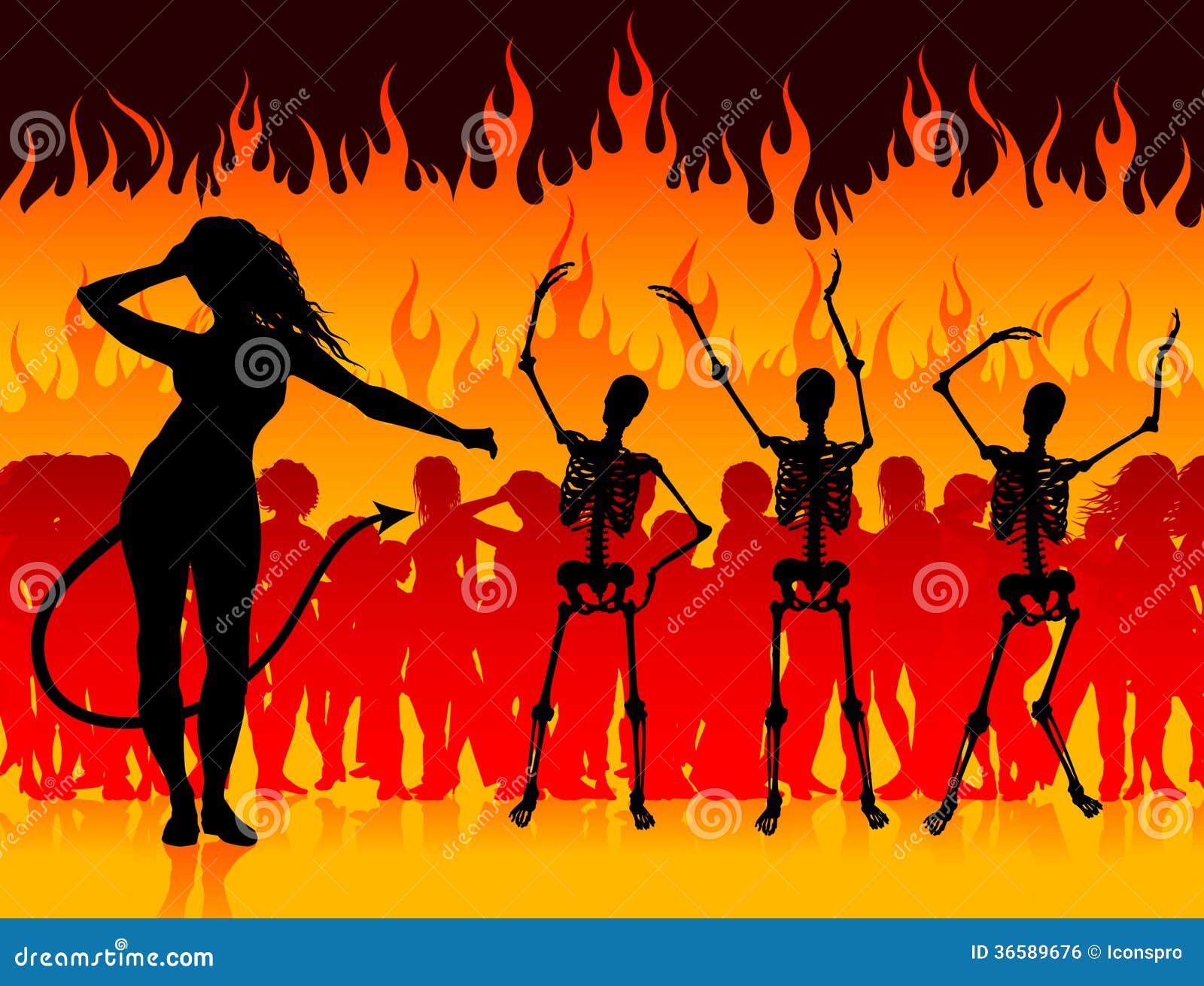 Partie dans l'enfer illustration stock. Illustration du réception ...