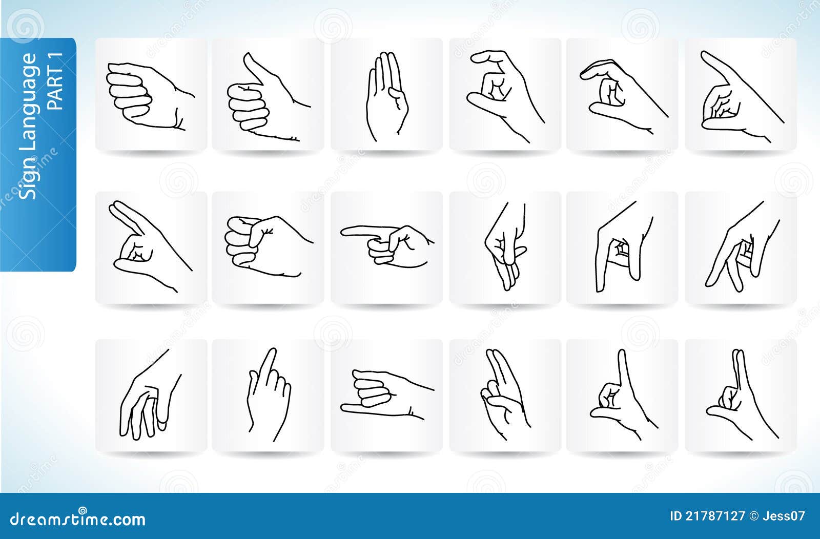 Partie De Symboles De Langage De Signe Illustration Stock ...