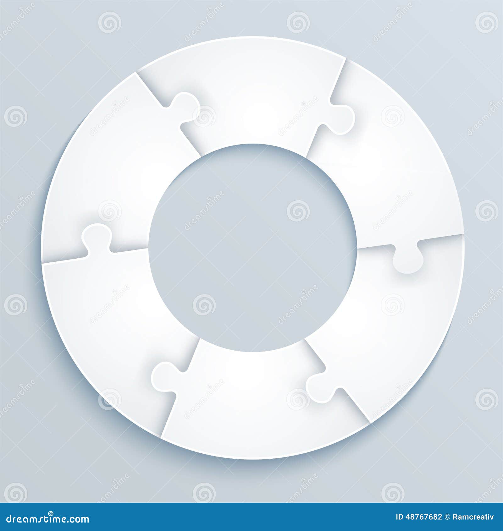 Parties De Puzzles De Papier Sous Forme De Cercle De 6 Morceaux ...