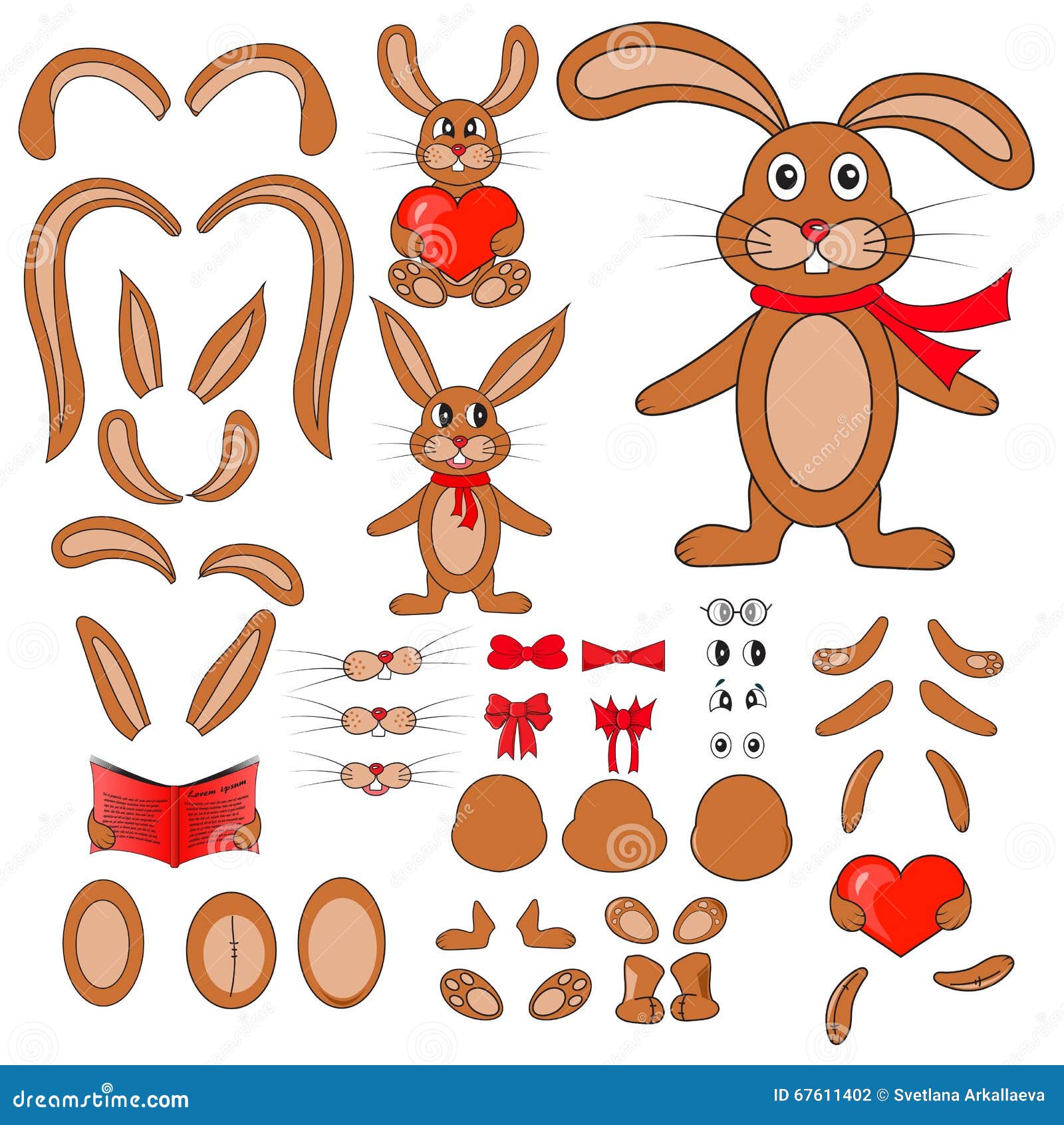 Parties Du Corps Du Lapin Dans Le Vecteur Illustration de Vecteur ...