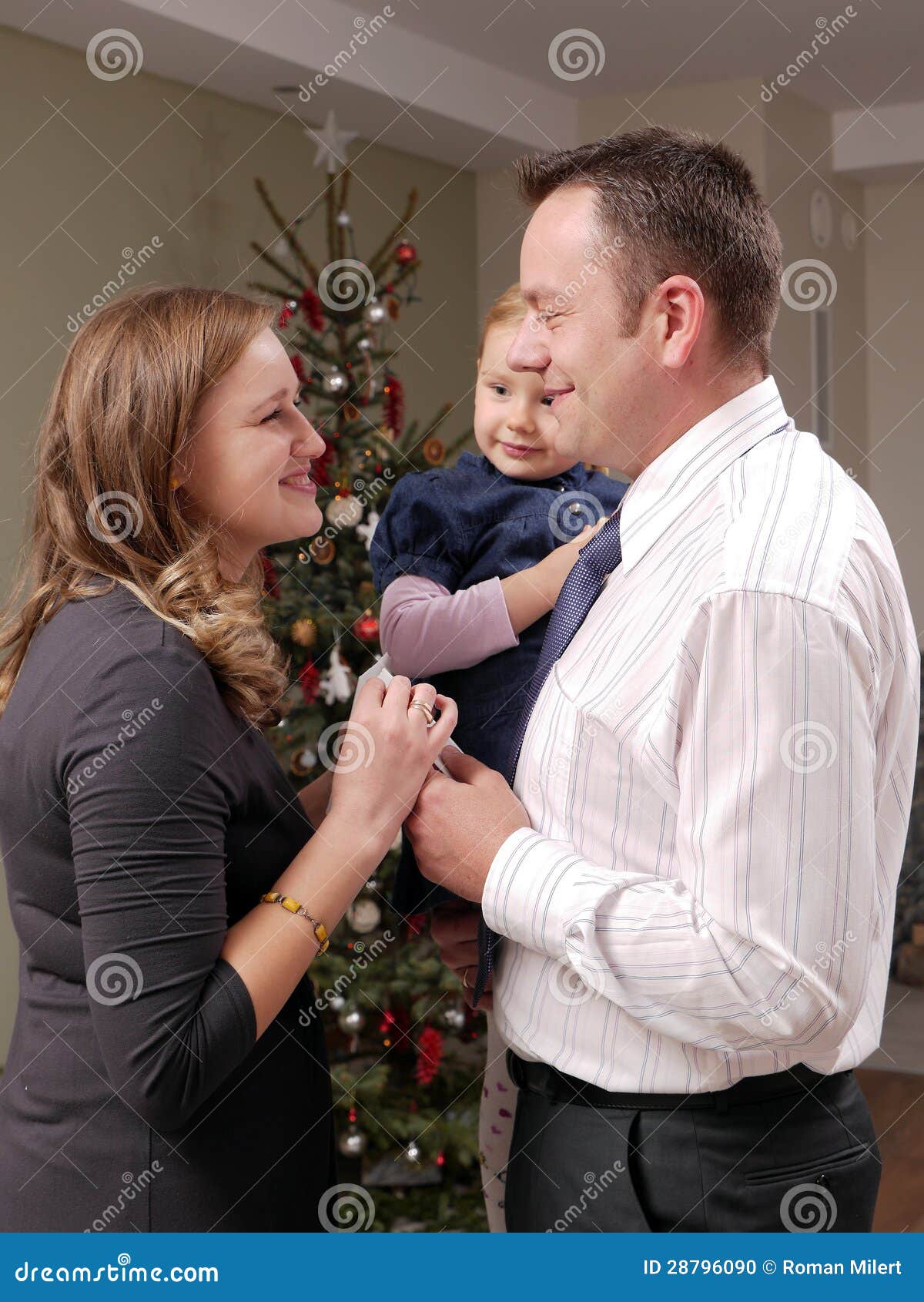 Partilha Da Bolacha Da Noite De Natal Foto de Stock - Imagem de membro ...