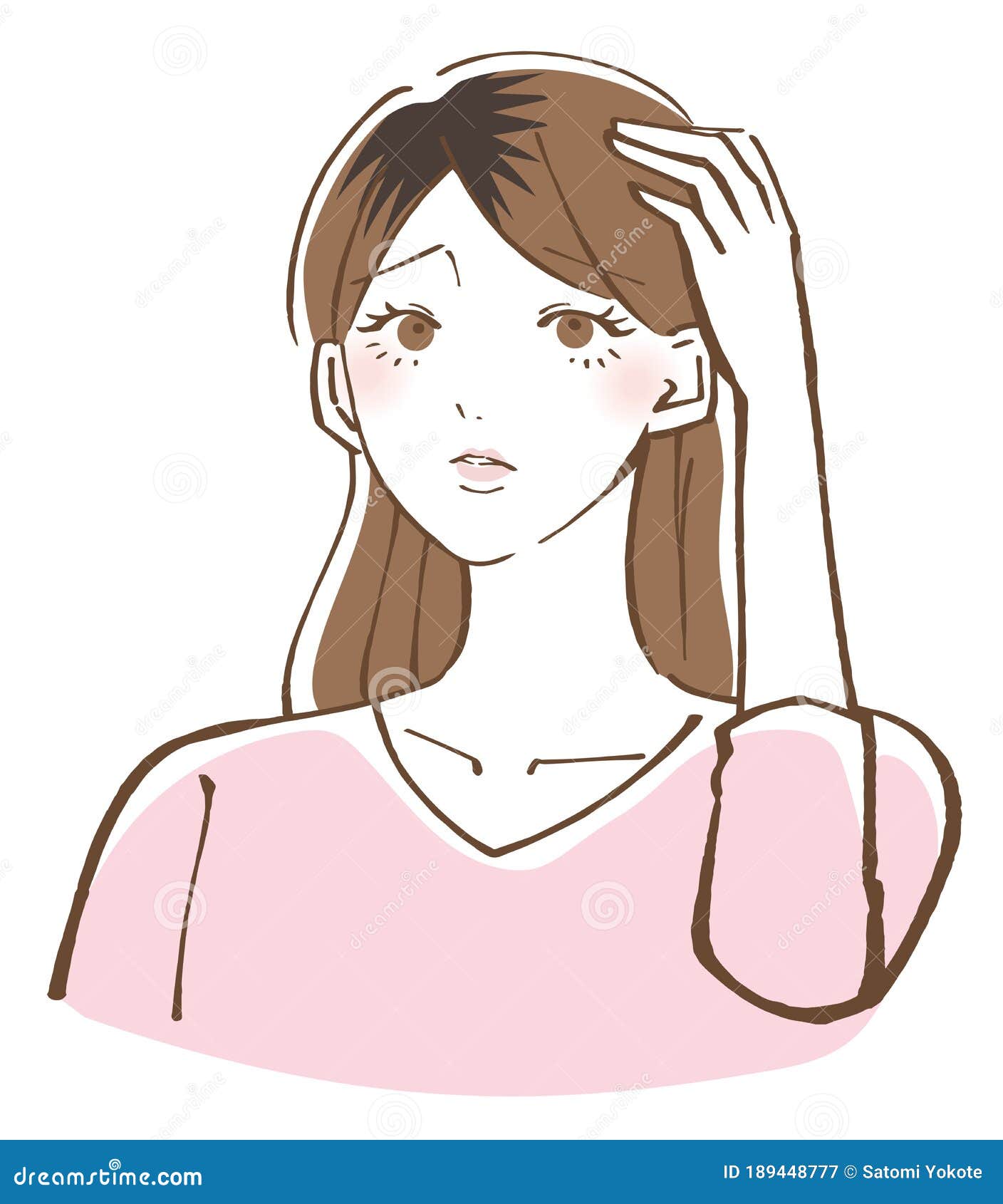 Parting Black Hair Color Hair Illustration Stock Vector - Illustration ...