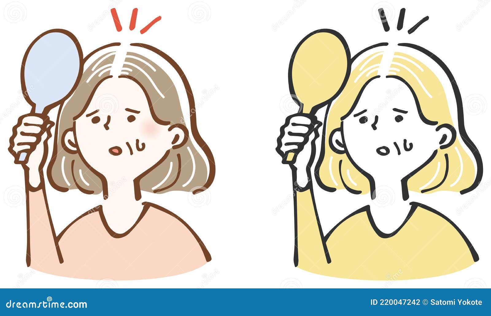 Parting, Black Hair, Hair Color, Hair Illustration Stock Vector ...