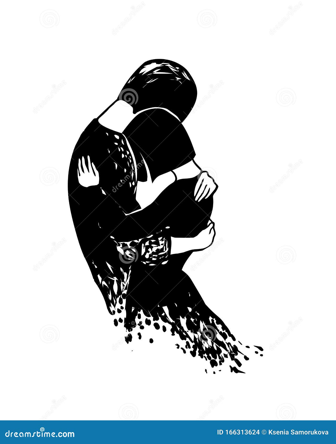 Parting. Lovers Hug. Vector Illustration Stock Vector - Illustration of ...