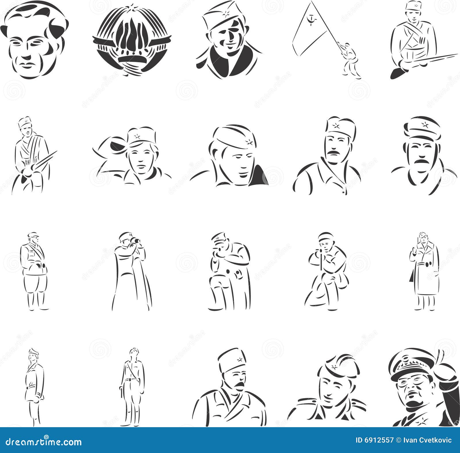 Partisans stock vector. Illustration of flag, partisan - 6912557