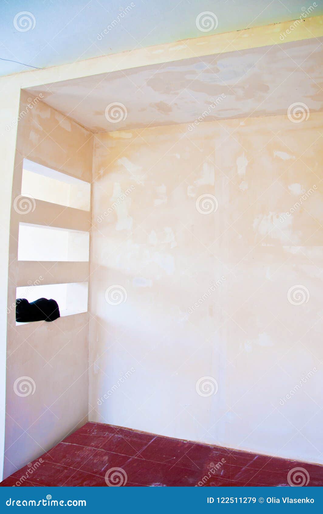 Partition in the Interior, Repair Works in the Room Stock Image - Image ...