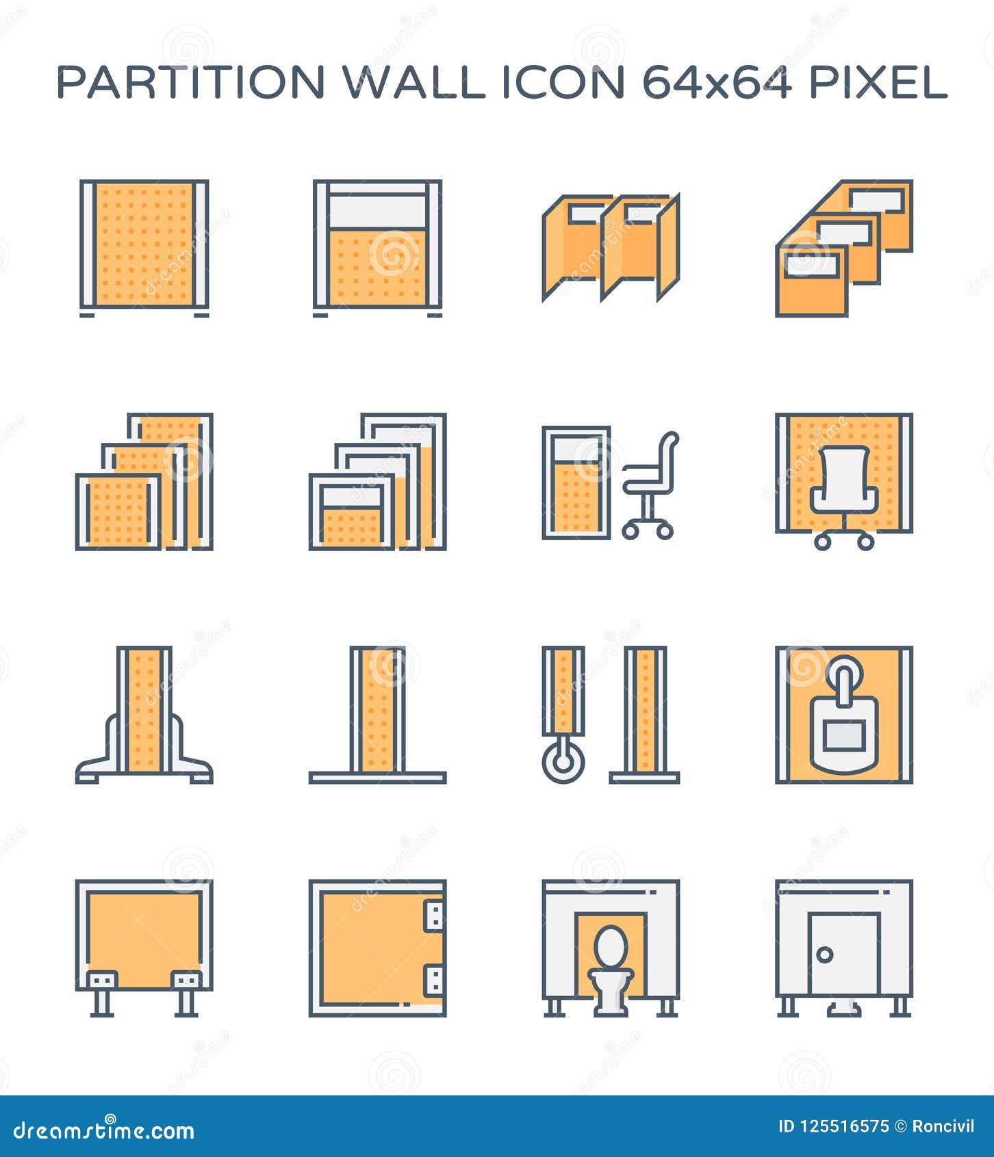 Partition wall icon stock vector. Illustration of modular - 125516575