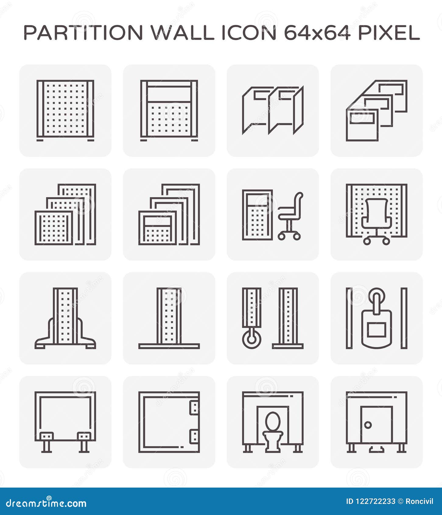 Partition wall icon stock vector. Illustration of furniture - 122722233