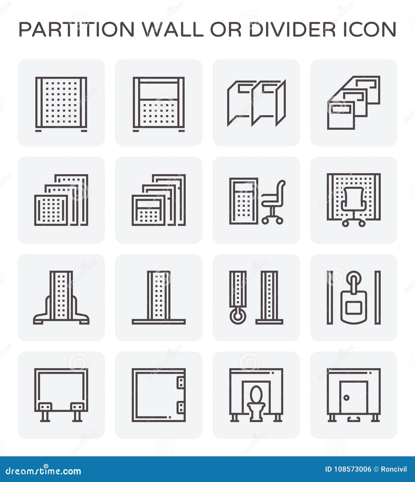 Partition wall icon stock vector. Illustration of panel - 108573006