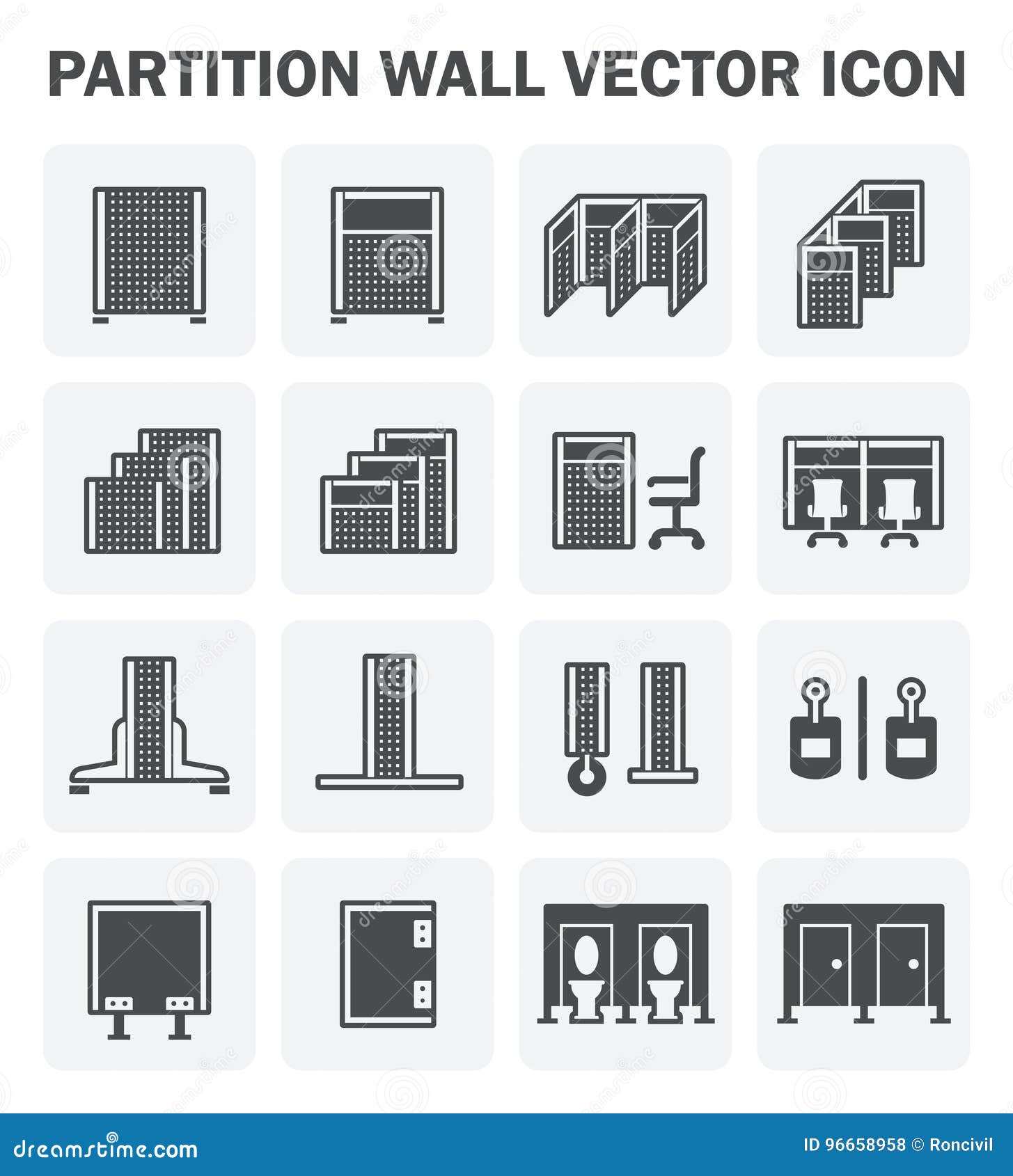 Partition wall icon stock vector. Illustration of element - 96658958
