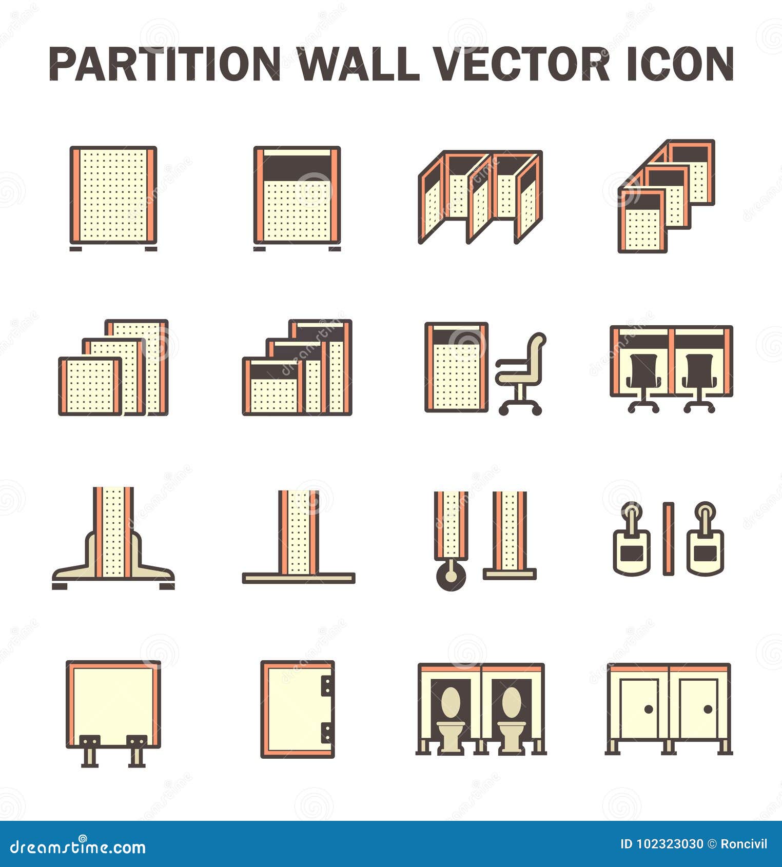 Partition wall icon stock vector. Illustration of indoors - 102323030