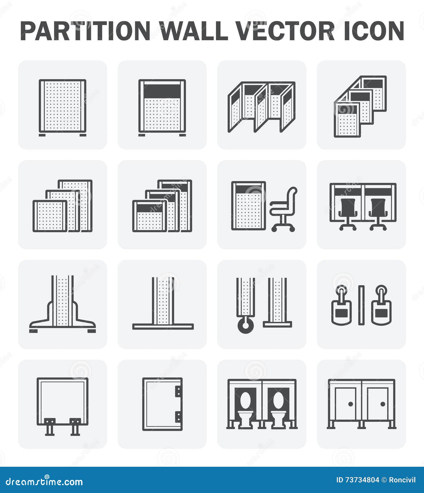 Partition wall icon stock vector. Illustration of element - 73734804