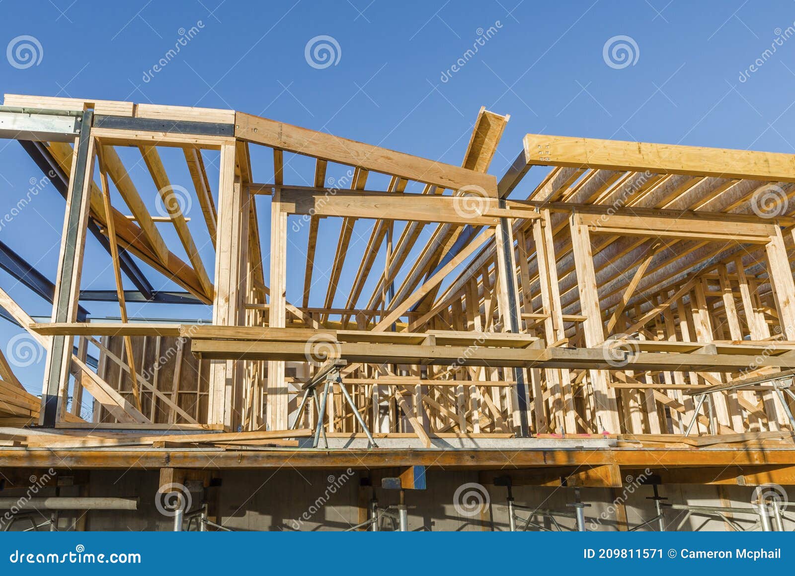Frame of a Partly Constructed Building Stock Image - Image of home ...