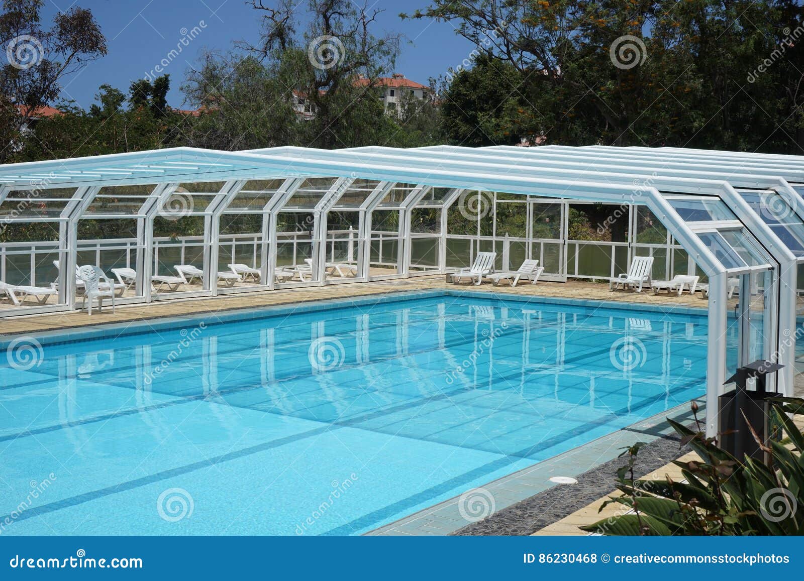 Partly Covered Swimming Pool Picture. Image: 86230468