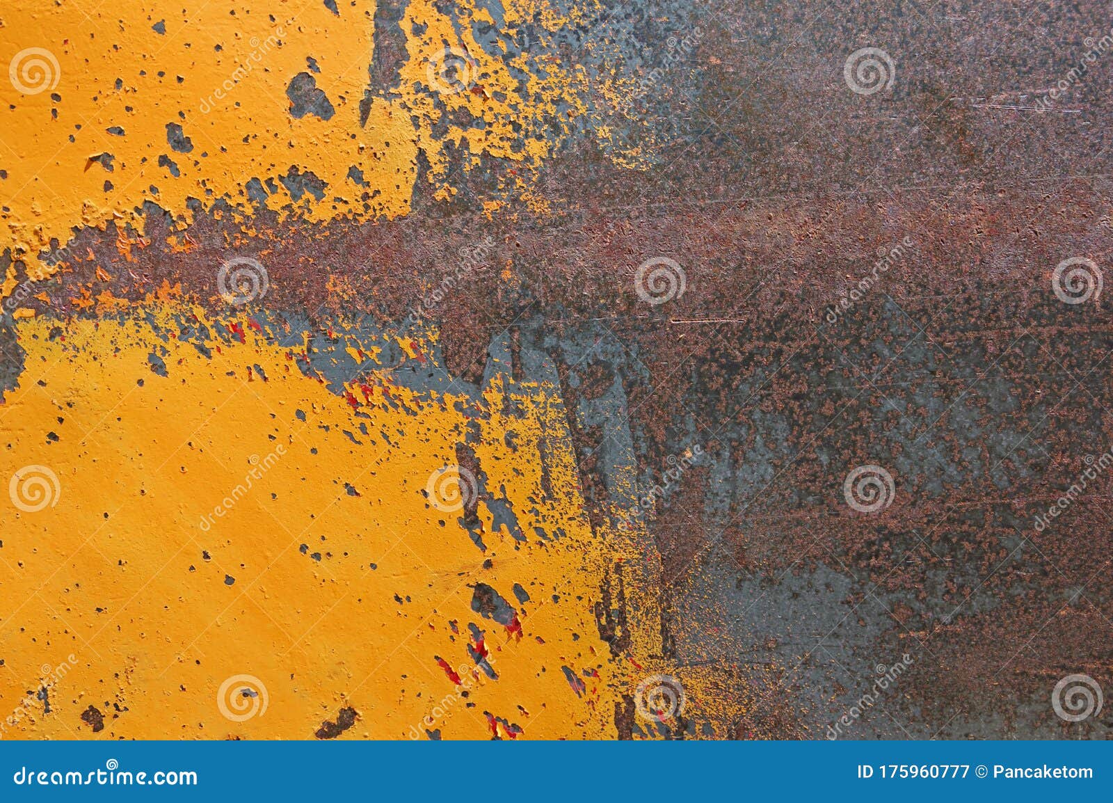 Partly Painted Old Rusty Iron Background Stock Image - Image of ...
